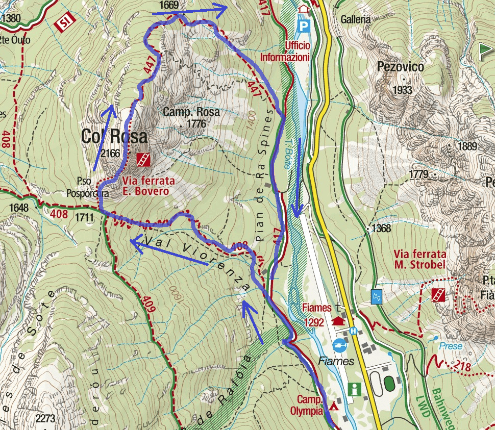 Ferrata Bovero at Col Rosà