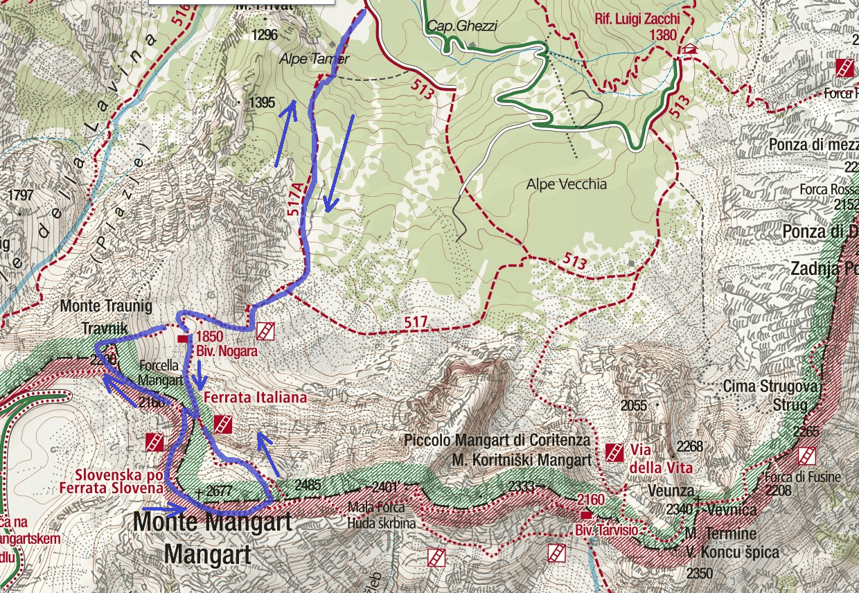 Via Ferrata at Mangart