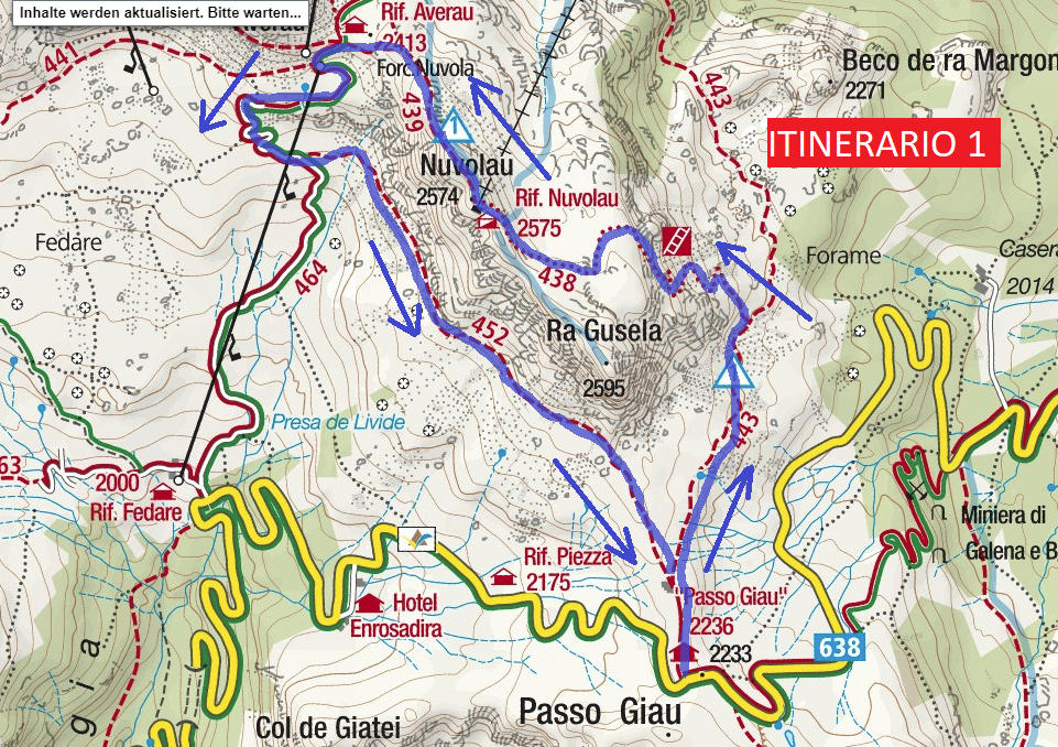 Vie Ferrate Facili Veneto Map